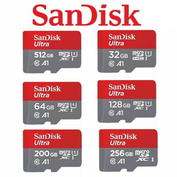 SanDisk Ultra 32GB 64GB 128GB 256GB 512GB 1TB Micro SD Card SDXC A1 ...